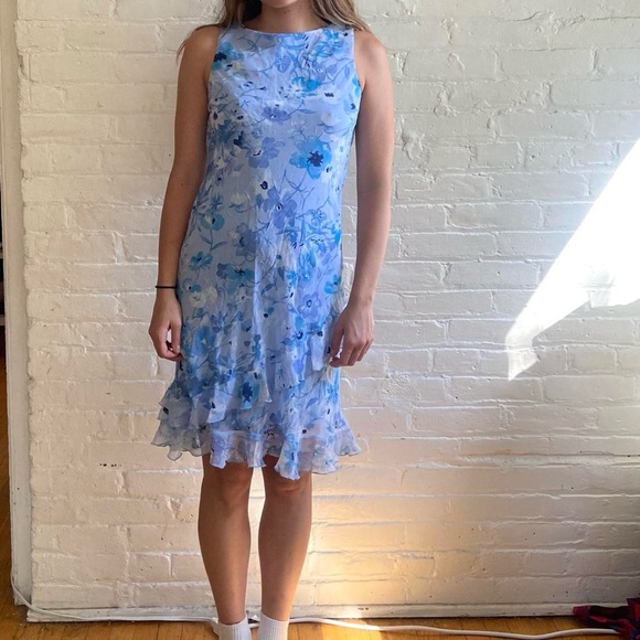 American Vintage | Dresses | Vintage True Y2k Blue Floral Dress | Poshmark